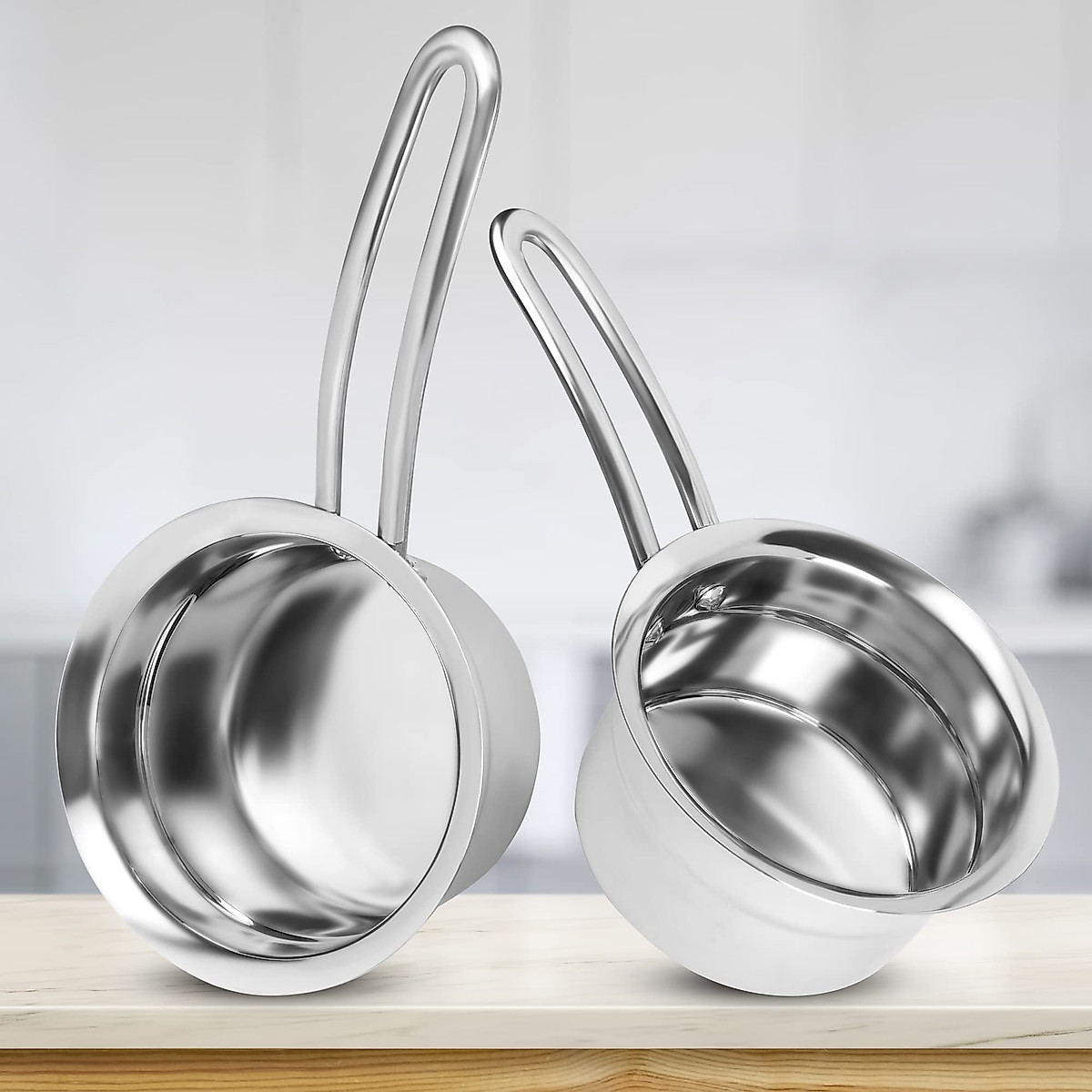 KSJONE Set of 2 Professional Grade Saucepan with Stay Cool Handles, Kitchen Cooking Pans, Dishwasher Oven Safe & Compatible with All Stovetops Multipurpose for Home Restaurant (1 Quart & 2 Quart)