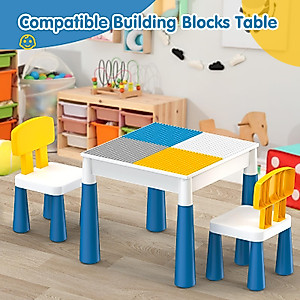 Arscniek 2Pcs Plastic Toddler Chair, Lightweight and Sturdy Kids Chair, 17" Height Little Seat Chairs for Home, Kindergarten, Playroom, Lawn, Beach, Indoor or Outdoor Use for Girls Boys Age 3-7 (Blue)