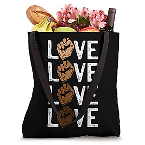 Black History Love Power Fist Cool African American Gifts Tote Bag