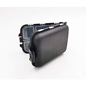 2x Small Hard Fishing Tackle Box Portable Case Hooks Lure Baits Storage Box Containers For Storing Swivels Jigs Hooks Sinker,10 Compartments (Black)