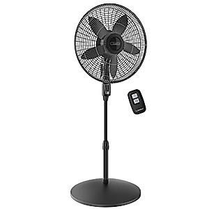 Lasko S18440 Performance 18-inch Oscillating Pedestal Standing Floor Fan with Remote Control and Adjustable Stand for Indoor, Bedroom, Living Room, Home Office & College Dorm Use – Black