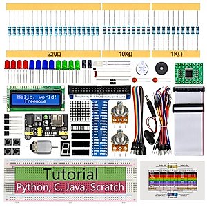 Freenove Super Starter Kit for Raspberry Pi 5 4 B 3 B+ 400 Zero 2 W, 682-Page Detailed Tutorial, Python C Java Scratch Processing Code, 164 Items, 88 Projects (Raspberry Pi NOT Included)