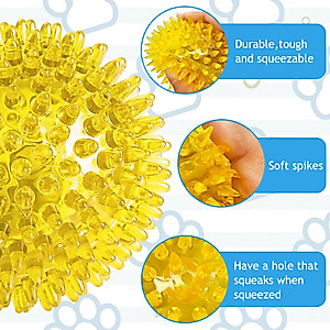 Xeehwb 12 Pack 2.5 Inch Squeaky Dog Toy Balls,Spiky Dog Balls,Puppy Chew Toys for Teething,Floating Dog Pool Balls for Small Medium and Large Dogs(6 Colors)