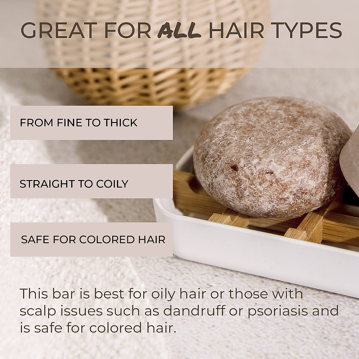 Suds & Co. Solid Shampoo Bar, Zero Waste Shampoo, Natural Shampoo Bar Soap, Sustainable, Eco-Friendly Hair Care - Driftwood, 3.0 Ounce