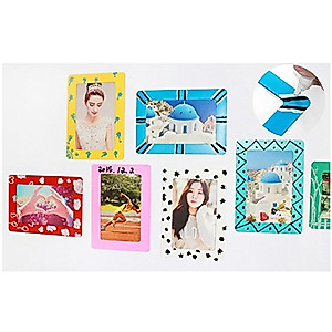 GracesDawn Magnetic Photo Frame, Refrigerator, Dishwasher Photo Wall with Metal Surface of Iron, held 4 × 6 inch Photo 5 Pieces, Color Choice (red)