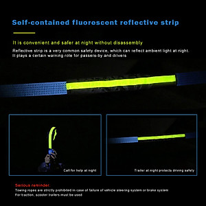 jeseny 1 Pack Car Tow Rope, Super Heavy-Duty 8T Nylon Outdoor Emergency Rescue Rope, 16.4Ft Night Fluorescence Car Tow Strap Duty, Suitable for Various Vehicles Heavy Duty Emergency Towing (Blue)