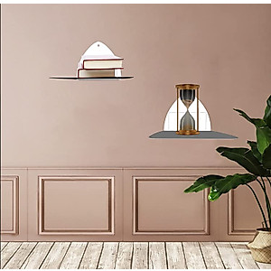 BAZASAX Invisible Floating Bookshelves, Floating Bookshelf for Wall, Heavy Duty Book Organizer, Metal Rustproof Hanging Book Shelves, Wall Mounted Book Shelf for Bedroom Bathroom Kitchen