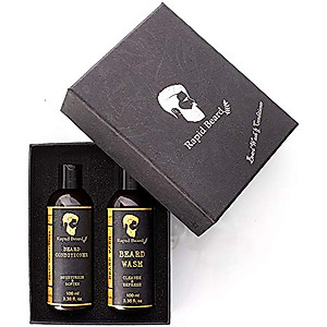 Beard Shampoo and Beard Conditioner Wash & Growth kit for Men Care - Softener & Moisturizer for Hydrating, Cleansing and Refreshing Beard and Mustache Facial Hair Gift Set (100ml / 3.4 fl oz)