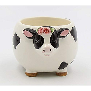 Cosmos Gifts Fine Ceramic Country Barnyard Cow Candy Dish Bowl/Plant Planter, 5" L