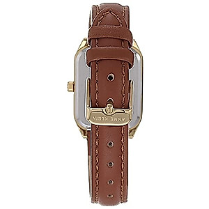 Anne Klein Women Japanese Quartz Dress Watch with Leather Strap, Brown, 13 (Model: AK/3874CHHY)