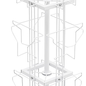 QUEMARQUE Greeting Card Display Stand, 3-Tier 12 Pockets Metal Postcard Display Rack Postcard Rack Retail Display Rack for Stickers Showcase (WHITE)