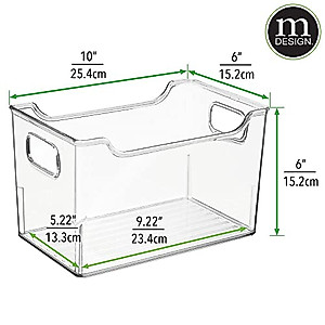 mDesign Deep Plastic Storage Organizer Bin, Craft Room Organization for Classroom, Studio, Shelves, and Closet - Storage for Sewing, Art Supplies, Yarn, and Tools - Ligne Collection - 8 Pack - Clear