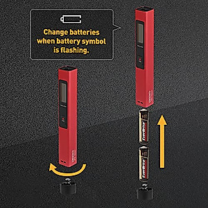 PREXISO 65Ft Digital Laser Measure, Pocket Mini Laser Measurement Tool, Ft/Ft+in/in/M Unit, Red Laser Distance Meter Pen Backlit Display for Home, Construction, Industries with AAA Batteries (Red)