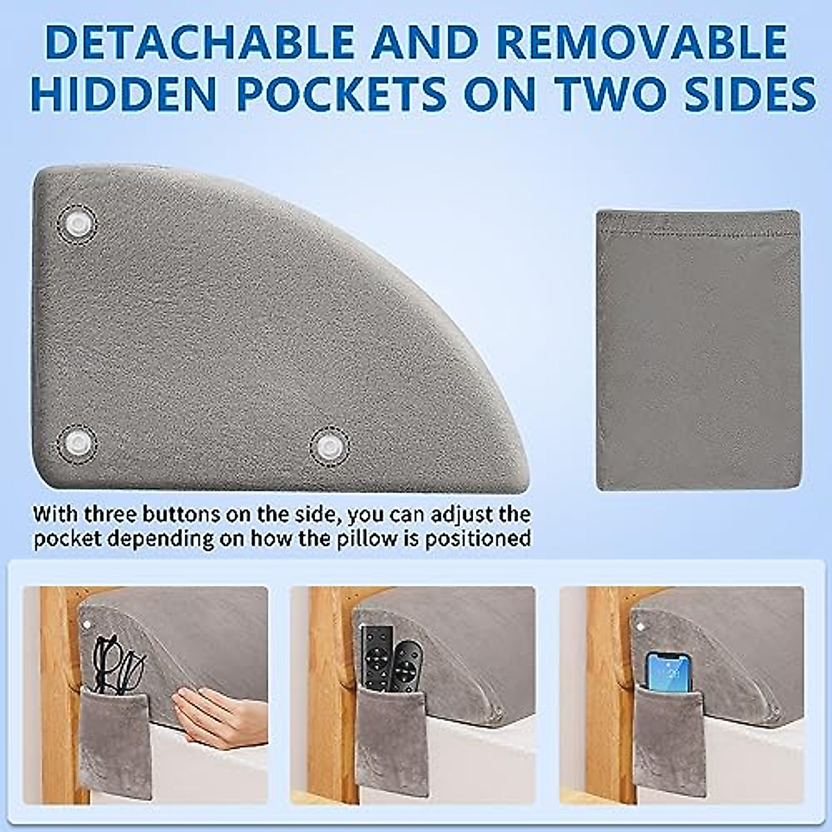 FSCGIFE King Size (76"x10"x6") Bed Wedge Pillow for Headboard Bed Gap Filler (0-6"), Headboard Pillow Wedge Mattress Wedge Pillow to Fill The Gap Between Headboard and Mattress