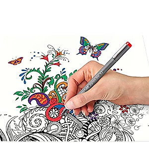 STAEDTLER 30803-SSB6 Pigment Liner Pens - Assorted Colours, 0.3 mm (Set of 6)