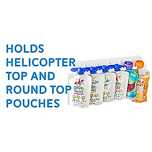 Storage Theory Food Pouch Hanger Organizer for Kitchen Pantry, Cabinet and Refrigerator - Peel and Stick Storage for Applesauce, Yogurt, Baby Food Pouches - 6 pk