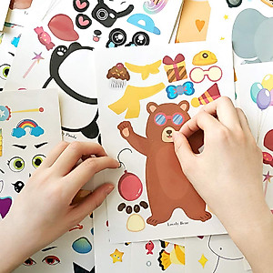 Make a Face Sticker Sheets, Make Your Own Animal Mix and Match Sticker for Kids. 36 PCS as Gift of Festival, Reward, Birthday, Party Favor, Art Craft,kids party favors