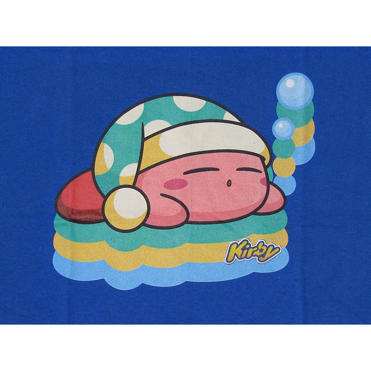 Kirby Main Character Sleeping Boy's Royal Blue T-Shirt-Large