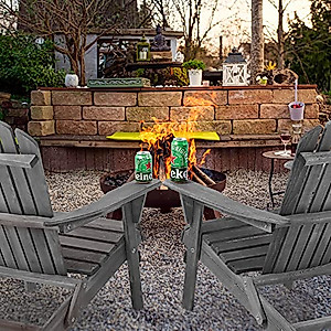 Wooden Outdoor Folding Adirondack Chair Set of 2 Wood Lounge Patio Chair for Garden,Lawn, Backyard, Deck, Pool Side, Fire Pit,Half Assembled. (Gray)