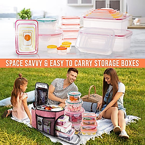 38 Pcs Large Food storage containers-85 oz to Small Container Stackable Kitchen storage bowls sets-BPA Free Leak proof Plastic food Storage Containers with lids airtight-Microwave freezer safe