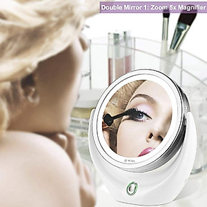 FQYYDD Illuminated Makeup Mirror Portable Adjustable Brightness Led Lighting