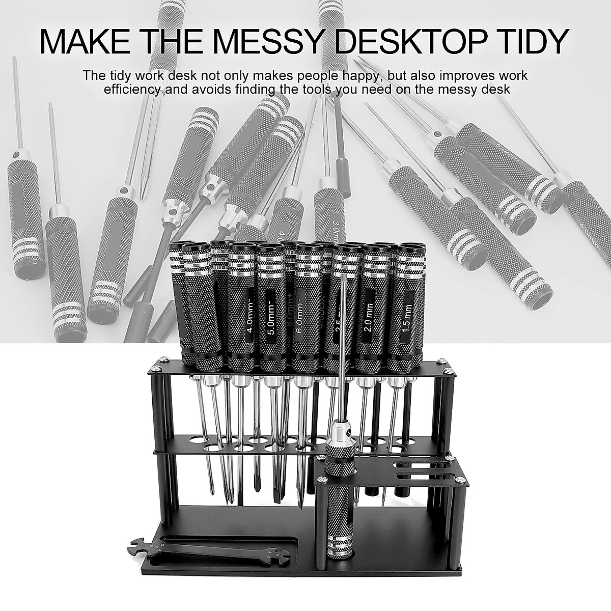 RC Station Screwdriver Organizer Rack Screwdriver Storage Tool Holder RC Tools Stand RC Car Accessories Hex Cross Screwdriver (not Assembled) 18 Holes