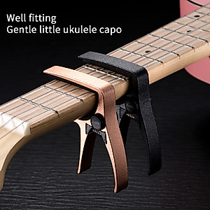 Mini 4 String Guitar Capo, Professional Ukulele Capo for Soprano Tenor Concert Ukuleles Banjos Mandolin(BLACK)