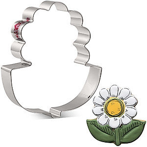 LILIAO Daisy Flower Cookie Cutter - 3.4 x 3.8 inches - Wedding Biscuit Fondant Sandwich Bread Mold Cutters - Stainless Steel - by Janka