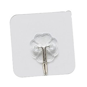 Zerodeko 10pcs Clear Adhesive Hooks Nail Wall Hook