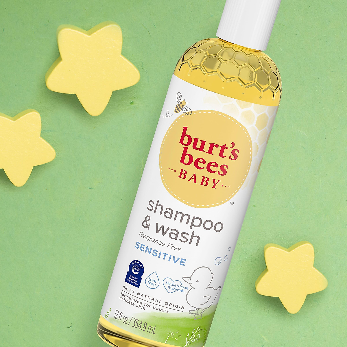 Burt's Bees Baby Shampoo & Wash, Fragrance Free & Tear Free Baby Soap - 12 Ounce Bottle