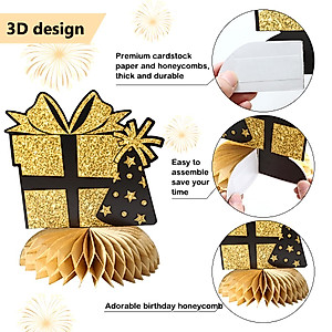 Happy New Year Honeycomb Centerpieces Decorations Pack of 12 3D Happy New Year Decorations 2024 for Happy New Year Theme Table Toppers New Year Eve Party Supplies 2024