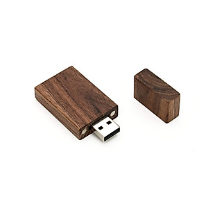 5 Pack Rectangle Walnut Wood 2.0/3.0 USB Flash Drive USB Disk Memory Stick with Wooden (3.0/32GB)