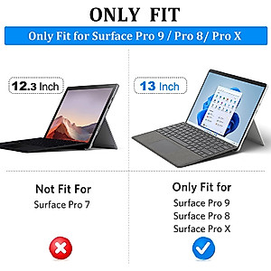 COO Keyboard Case for Microsoft Surface Pro 9 (2022)/Pro 8 13 Inch, Wireless Detachable Keyboard, Multi-Angle Slim Lightweight Protective Cover
