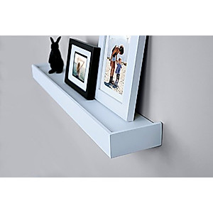 Ballucci Modern Ledge Wall Shelves, Set of 4 Wood Floating Shelves for Bedroom, Bathroom, Living Room, Kitchen, Nursery, White