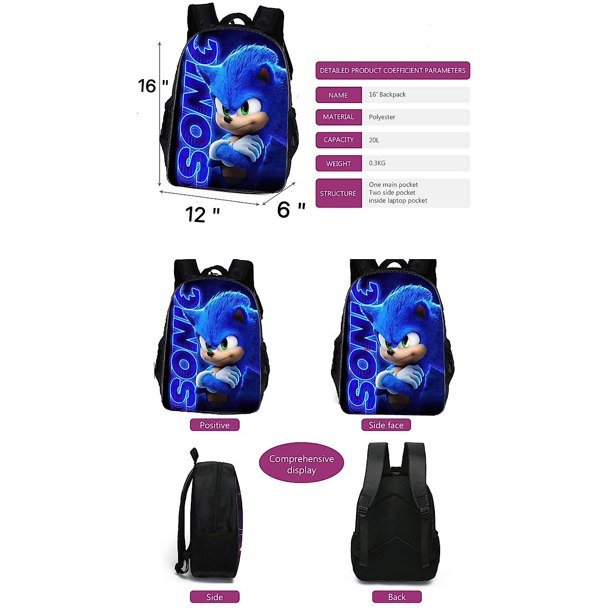 HONTUBS Sports backpack schoolbag (M3)