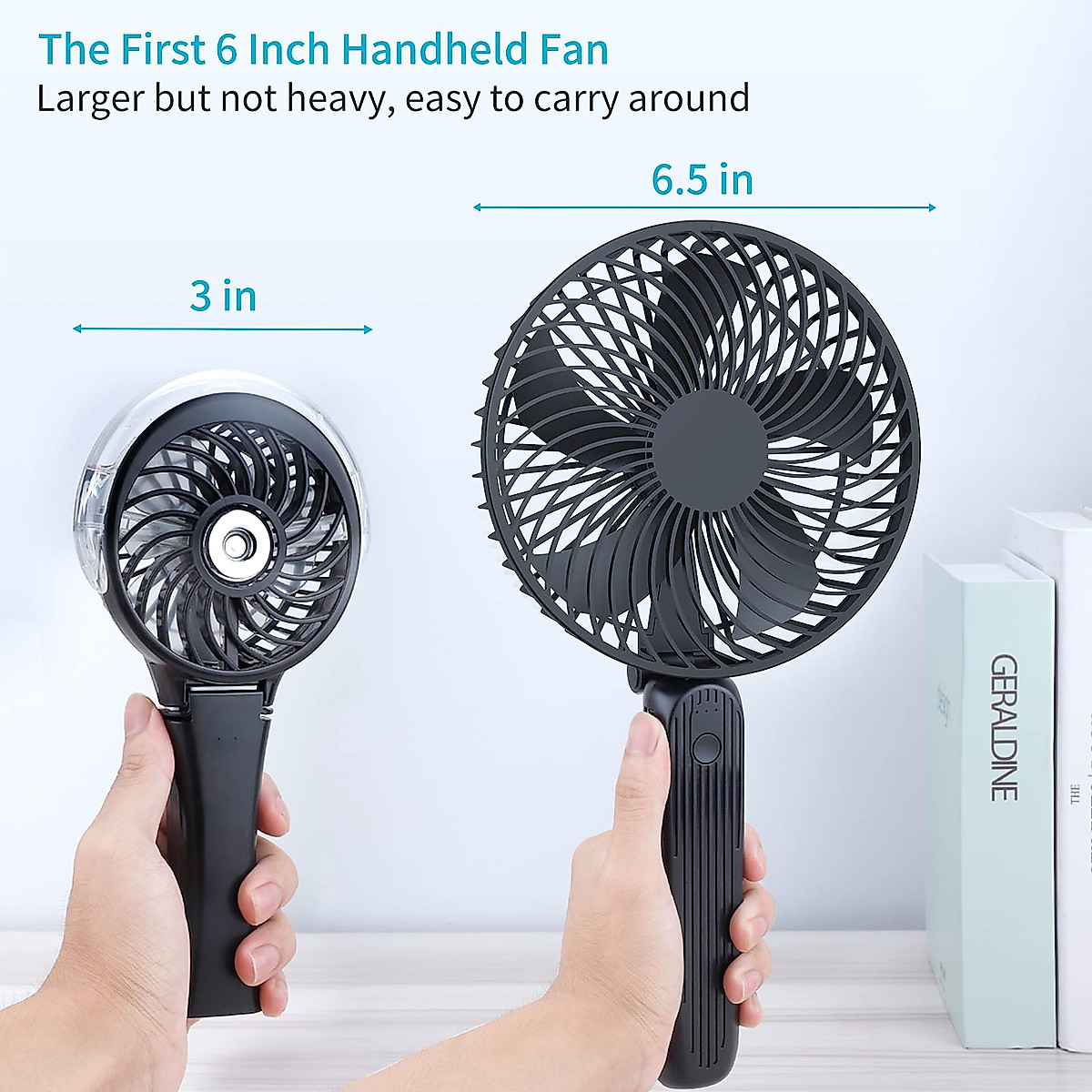 10000mAh Portable Personal Handheld Fan, Battery Powered & USB Rechargeable Cooling Desk Fan, 40H Working Time, Fast Charging, Battery Operated Hand Fan, Mini Fan For Indoor & Outdoor Travel Camping