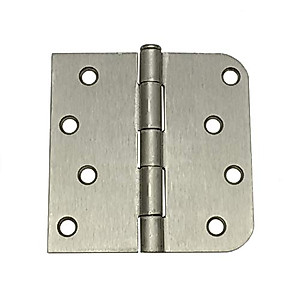 Colester Direct 4 inch Door Hinge with 5/8" and Square Corner Radius (6, Satin Nickel)