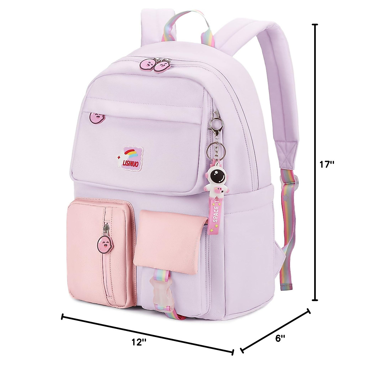 LISINUO Backpack for Girls Kids Schoolbag Children Bookbag Women Casual Daypack (Purple)