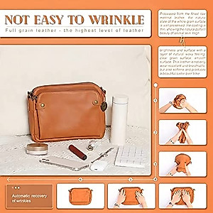 UIRPK Crossbody Leather Shoulder Bags and Clutches,Three-Layer Leather Crossbody Shoulder & Clutch Bag. (Burgundy,one Size)