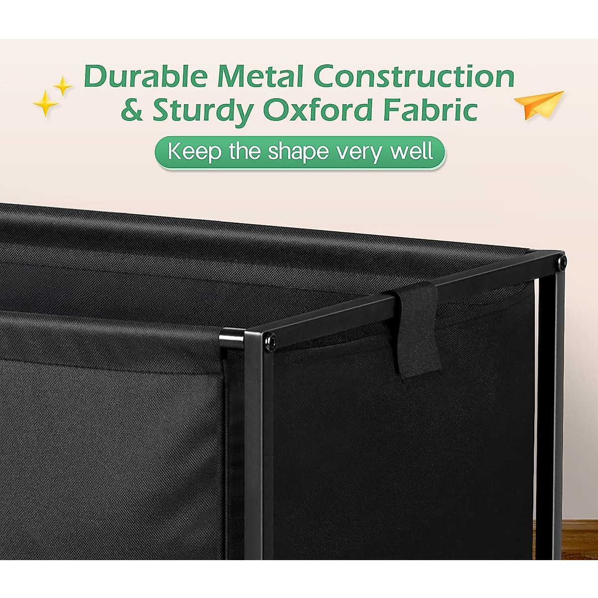 MISSLO Large Toy Box with Wheels Big Toy Chest for Kids Organizer Toy Storage Bin, 124L, Black