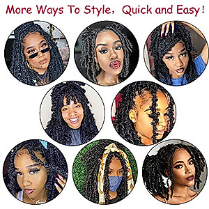 Col Bling Butterfly Locs Crochet Hair 12 Inch 8 Packs, Soft Butterfly Locs Distressed Faux Locs Crochet Hair Pre Looped Crochet Hair (12Inch 8Packs, #1B)