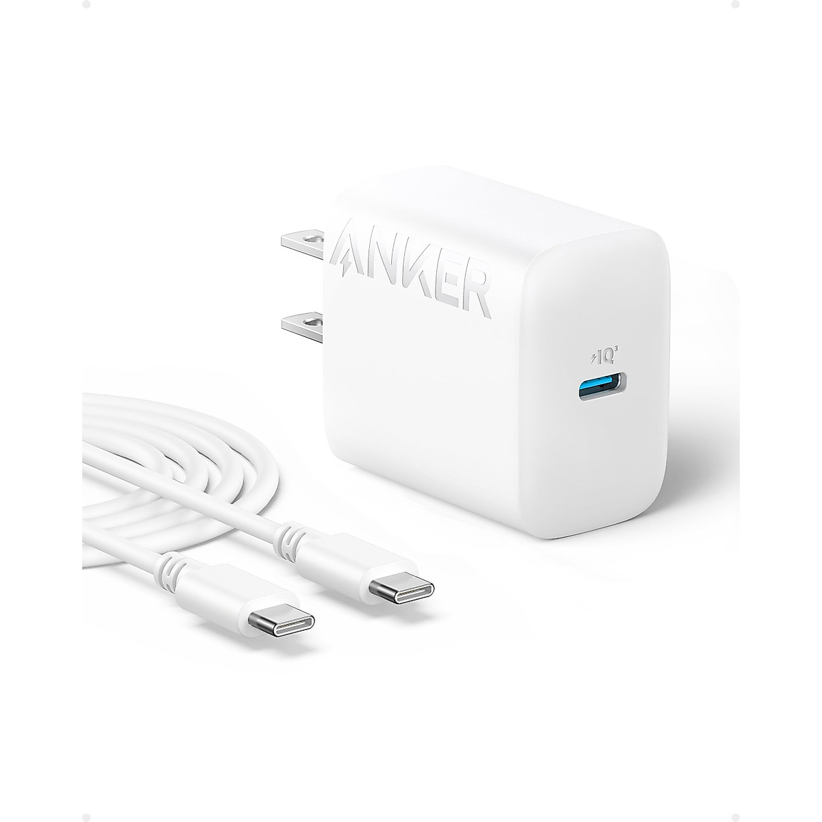 Anker 20W USB C Fast Wall Charger Block for iPhone 15/15 Plus / 15 Pro / 15 Pro Max/iPad Pro/AirPods Pro 2 and More (5 ft Cable Included)