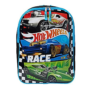 Hot Wheels 15" Backpack Race Cars Boys Kids School Bag Blue Black