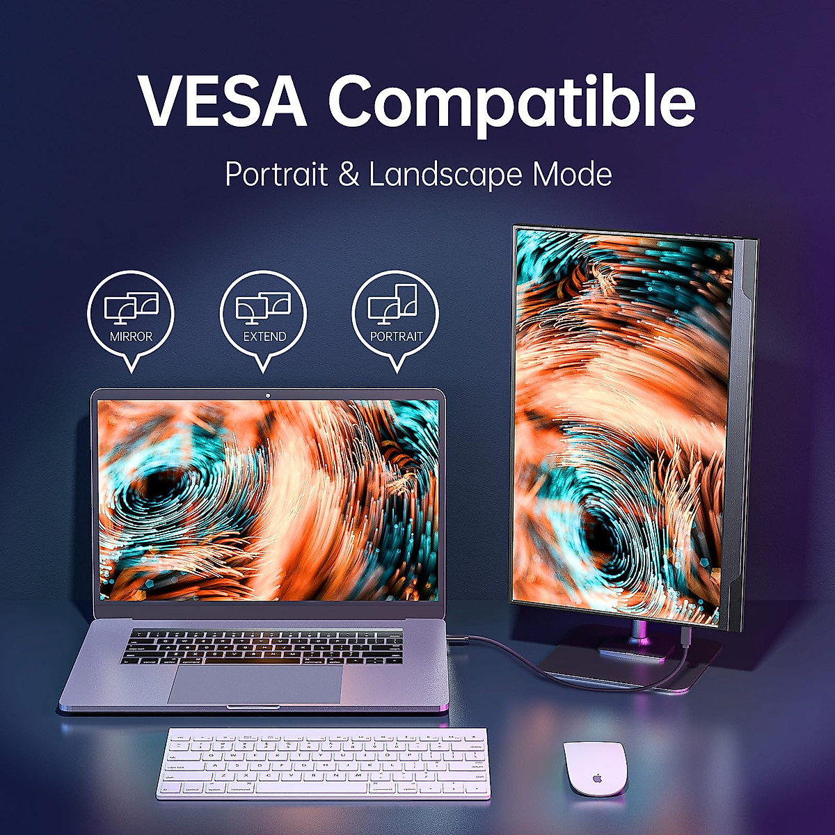 cocopar Portable Monitor - Upgraded 17.3 Inch 1080P FHD IPS HDR 100% sRGB FreeSync USB-C Gaming Monitor with Type-C Mini HDMI for Xbox PS4 Laptop PC Mac Surface, VESA mountable