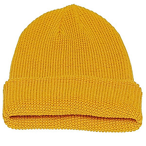Paladoo Warm Knit Cuff Beanie Cap Daily Beanie Hat for Men womenm (Gold Yellow