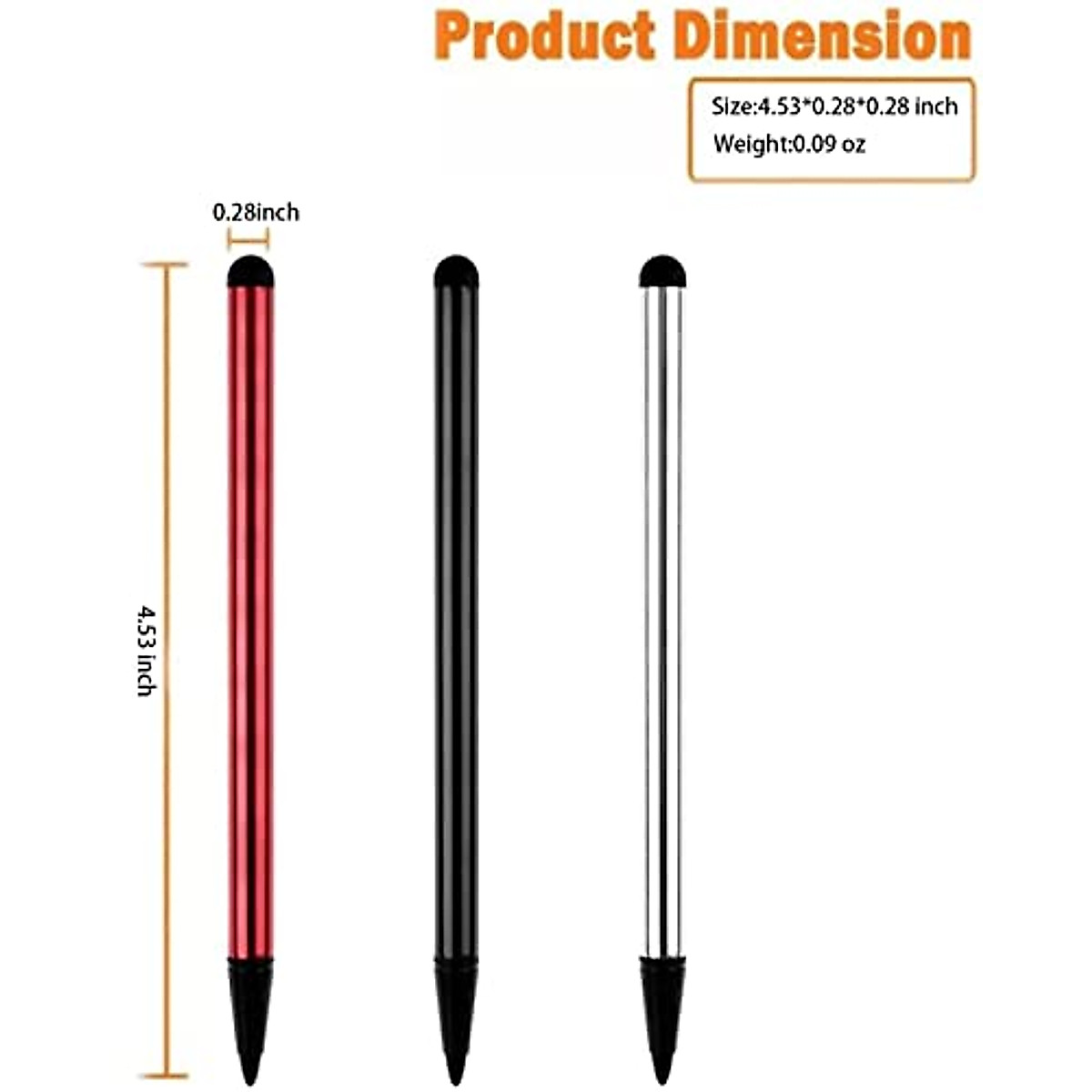 Capacitive and Resistive Stylus Pen(3pcs) Universal High Sensitive & Precision Capacitive Disc Tip Touch Screen Pen Stylus, 2 in 1 Touch Screen Pen Fits for iPhone iPad Samsung Tablet Phone PC & Other