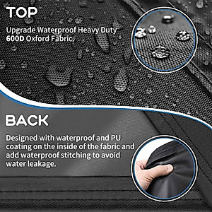 PDSYCB Patio Furniture Cover Waterproof 75''L x 47''W x 30''H/190x120x75cm 600D Heavy Duty Outdoor Furniture Cover Windproof UV and Fade Resistant for Patio Furniture Set Table and Chairs -Black