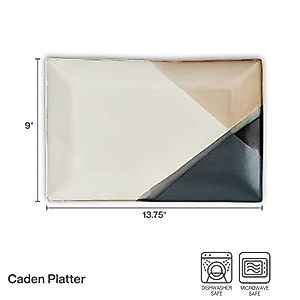 Gourmet Basics by Mikasa Caden Rectangular Serving Platter, 13.75 Inch, Multicolored