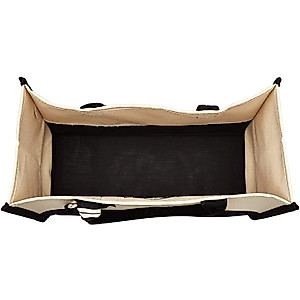 Mud Pie Classic Black and White Initial Canvas Tote Bags (R), 100% Cotton, 17" x 19" x 2"