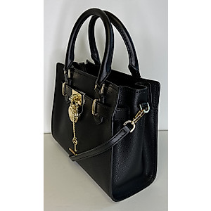 Michael Kors MICHAEL Michael Kors Hamilton SM Satchel bundled with SM TZ Coinpouch Purse Hook (Black)